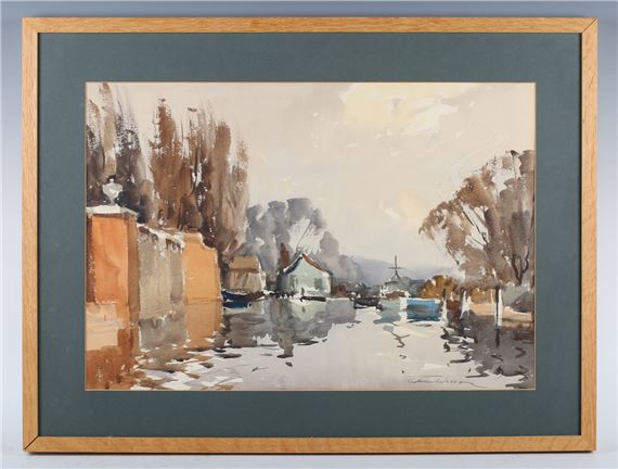 Edward Wesson | 1983) - The Thames at Twickenham | MutualArt