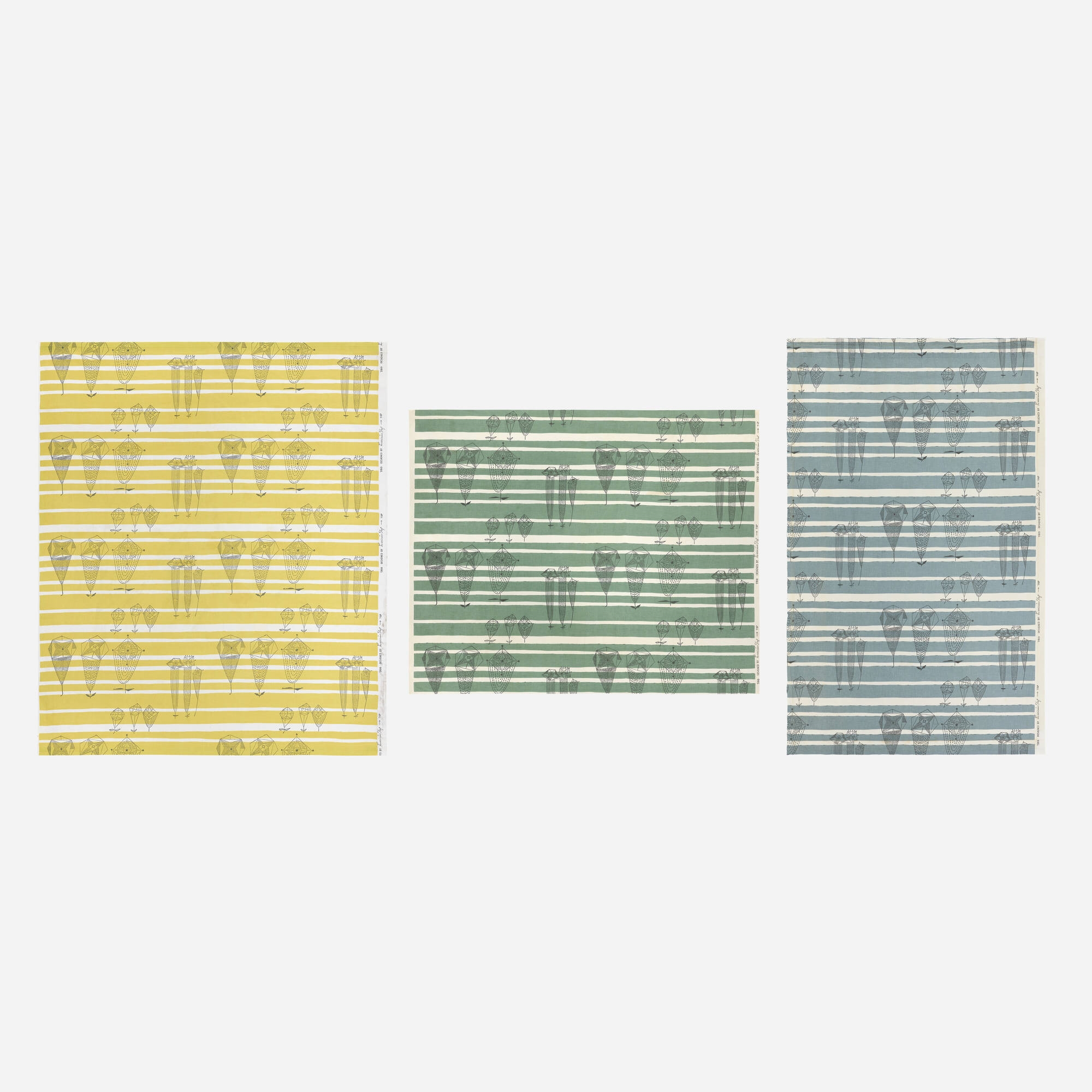 Désirée Lucienne Day | Trio, three colorways (1954) | MutualArt