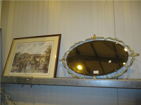 John Sibson | John Sibson Signed Print and an Oval Mirror | MutualArt