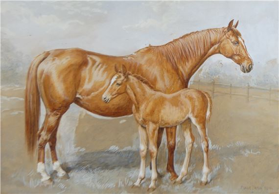 Frank Paton | Mare and foal (1894) | MutualArt