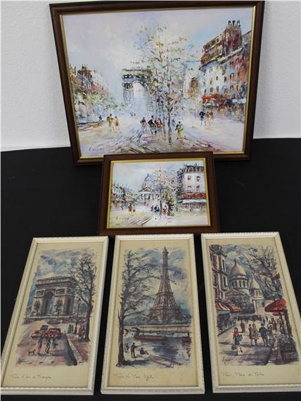 R. DAVEY | Oil on canvas of a Paris scene 32cm x26cm signed R Davey ...