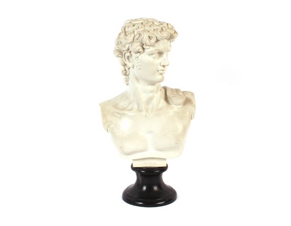 White | A white glazed classical bust of David | MutualArt