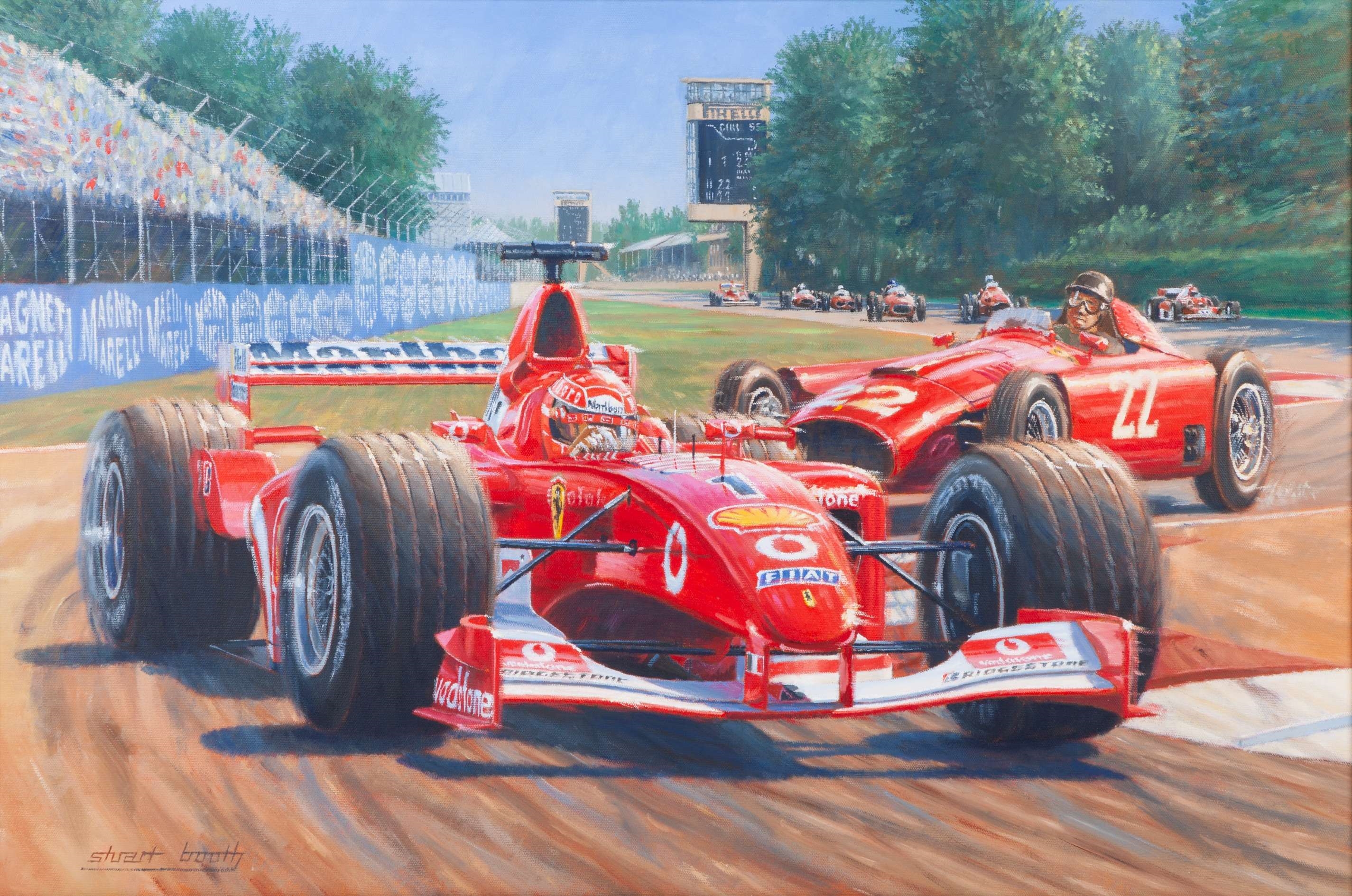 Stuart Booth | Michael Schumacher and parade of Ferraris | MutualArt