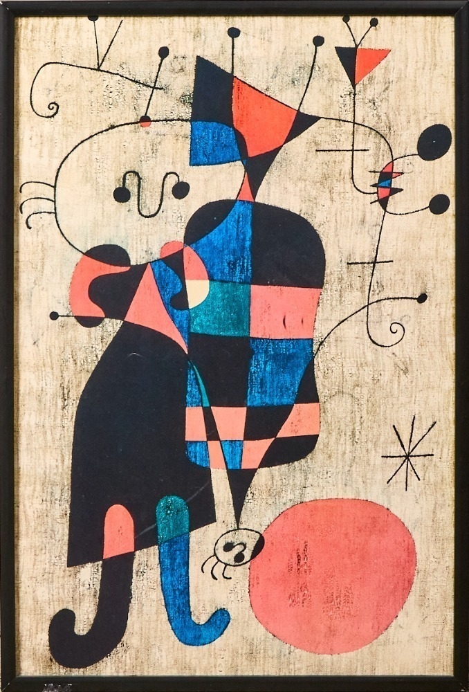 Joan Miró | A Joan Miro Reproduction Print 'Figures and Dog in Front of ...