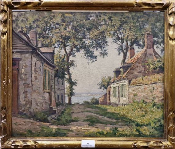 Victor Brugairolles | Victor BRUGAIROLLES (1869-1936) Alley leading to the sea oil on panel ...