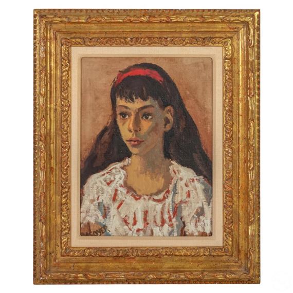 Moses Soyer | Young Girl Portrait | MutualArt