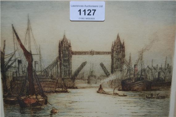 James Brewer | etching of Tower Bridge | MutualArt