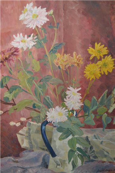 David Platts | still life of flowers in a jug | MutualArt