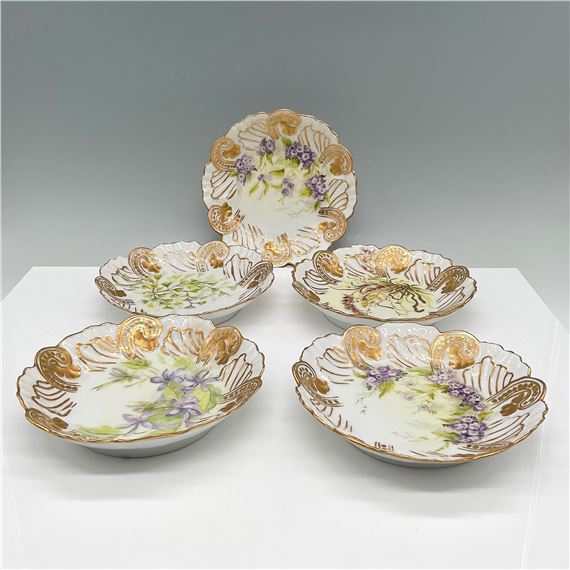 Limoges School, 19th Century | 5pc VF Limoges Hand-Painted Porcelain ...