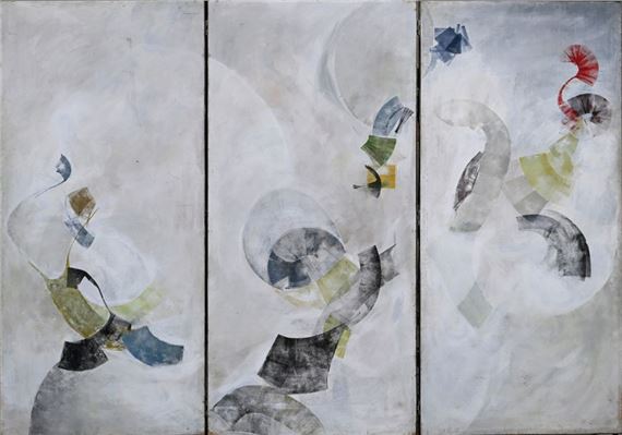 Robert Droulers | Robert DROULERS (1920-1994) Paravent à trois feuilles ...