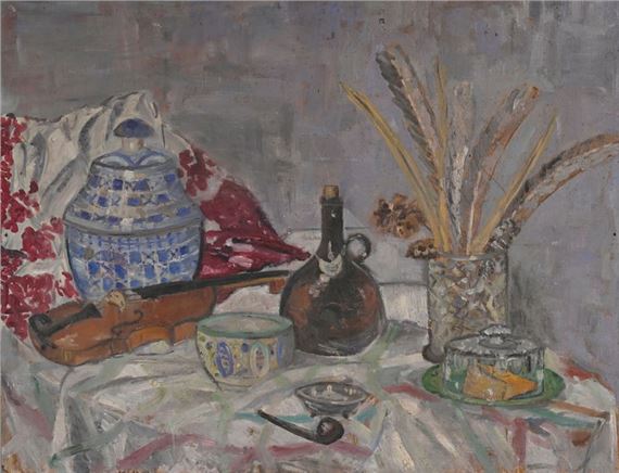 Robert Droulers | Still life with violin | MutualArt