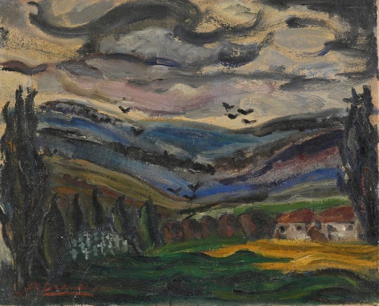 Robert Droulers | Robert DROULERS (1920-1994) Country landscape with ...