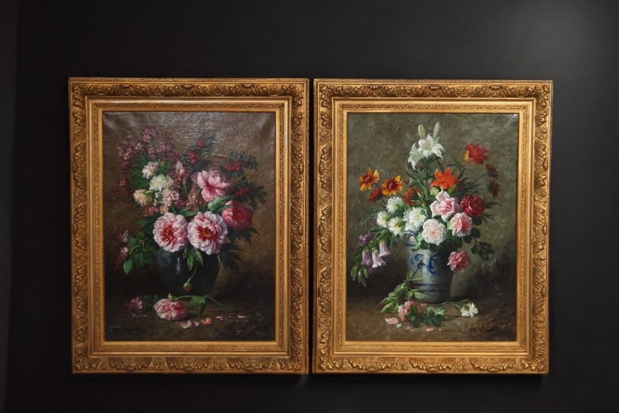 Max Carlier | Pair of still lifes with flow - Lot (1447) | MutualArt
