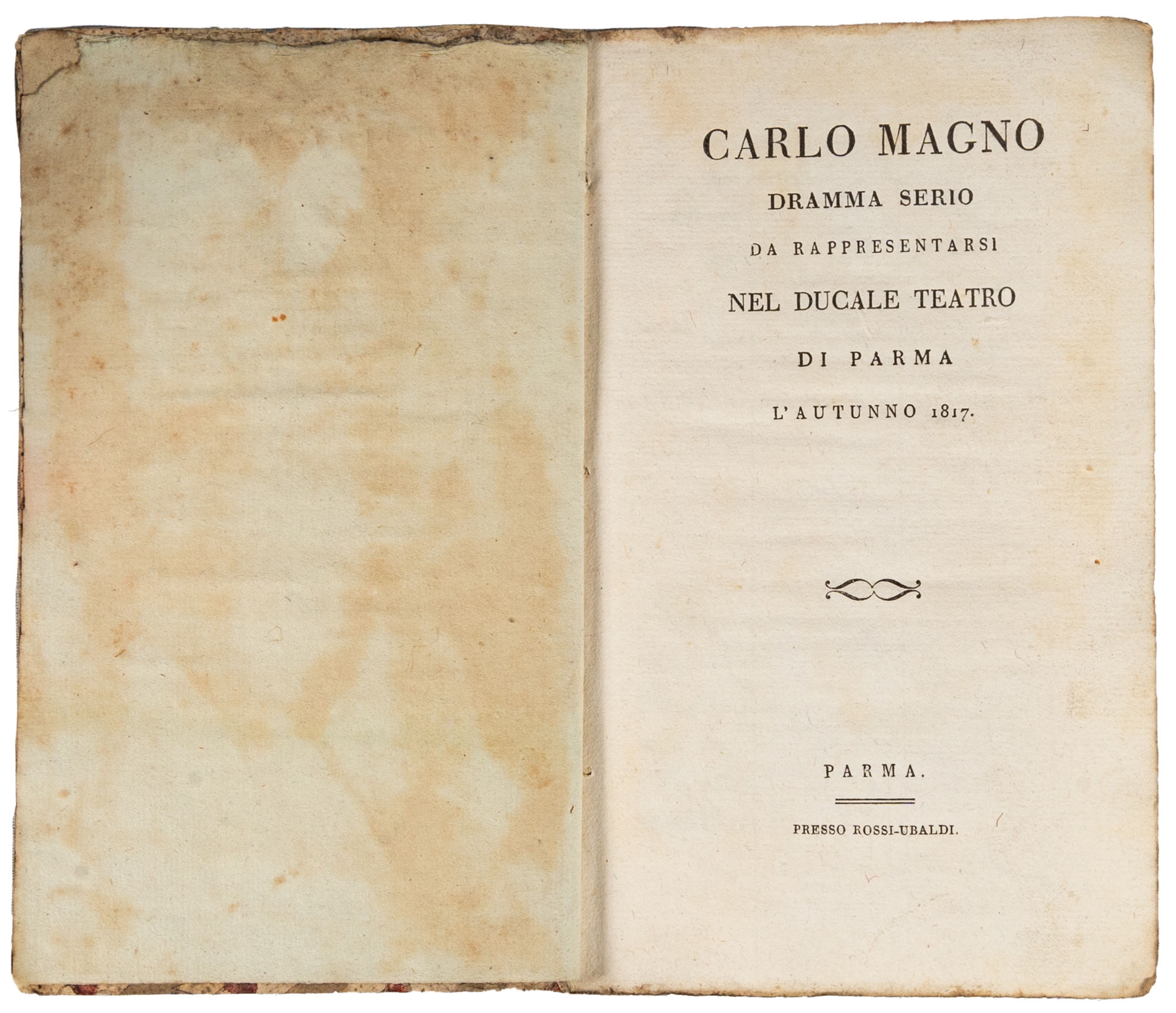 Carlo Magno | LIBRETTO OPERA - CARLO MAGNO DRAMMA SERIO (1817) | MutualArt