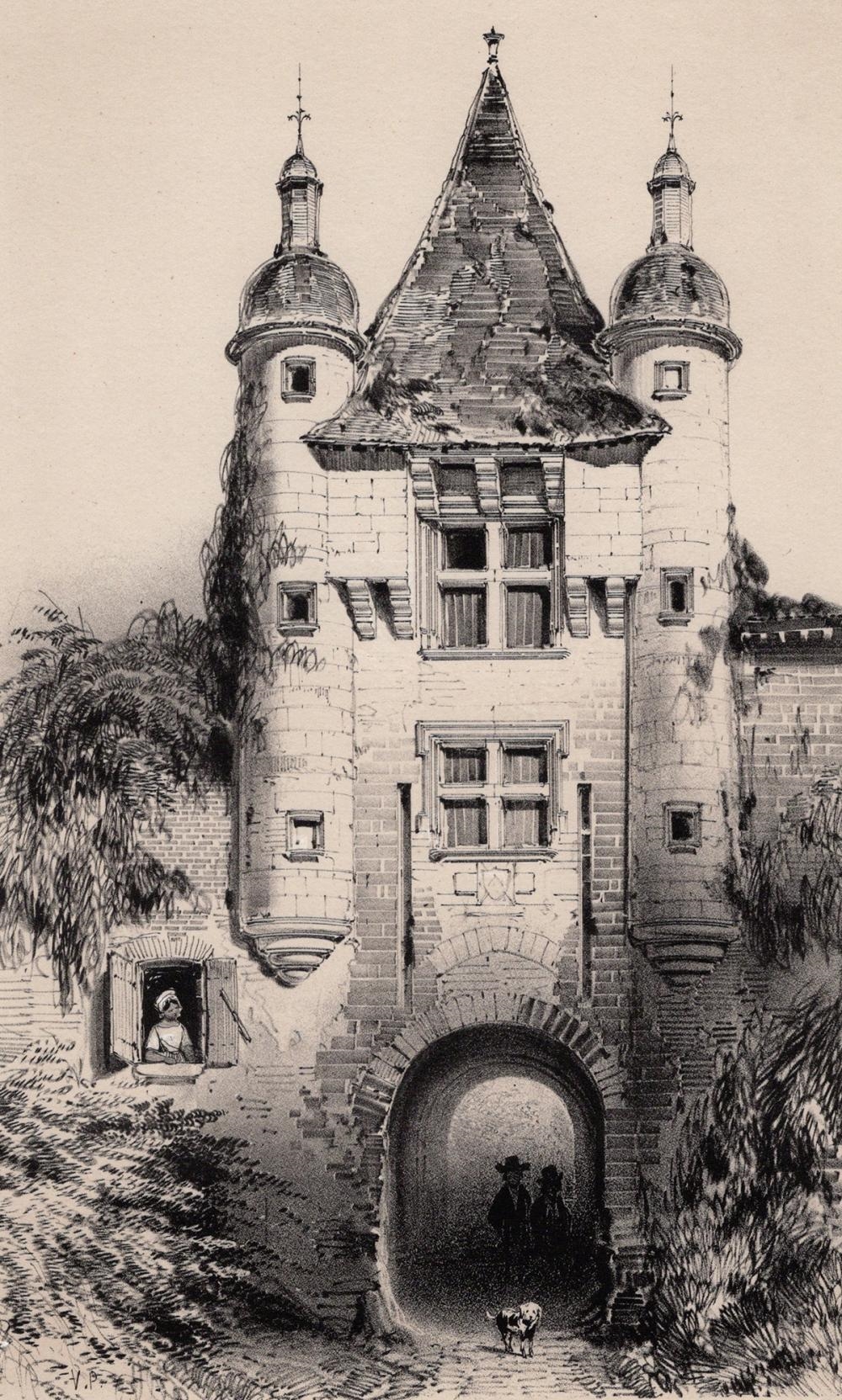 Victor Petit | SIGNED ORIGINAL PETIT 1800s Lithograph Castle of ...