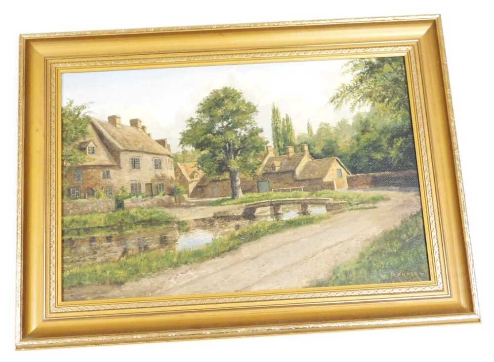 Philip Kilner | Country village with a stream | MutualArt