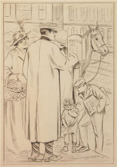 Clyde Singer | Street Scene (1938) | MutualArt