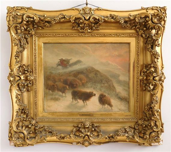 August Friedrich Albrecht Schenck | Shepherd and Sheep | MutualArt