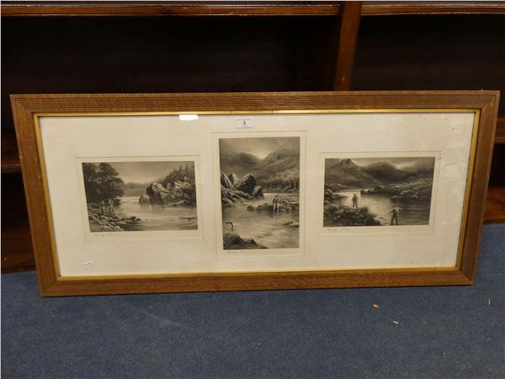 Douglas Adams | Triptych prints of fishing scenes | MutualArt