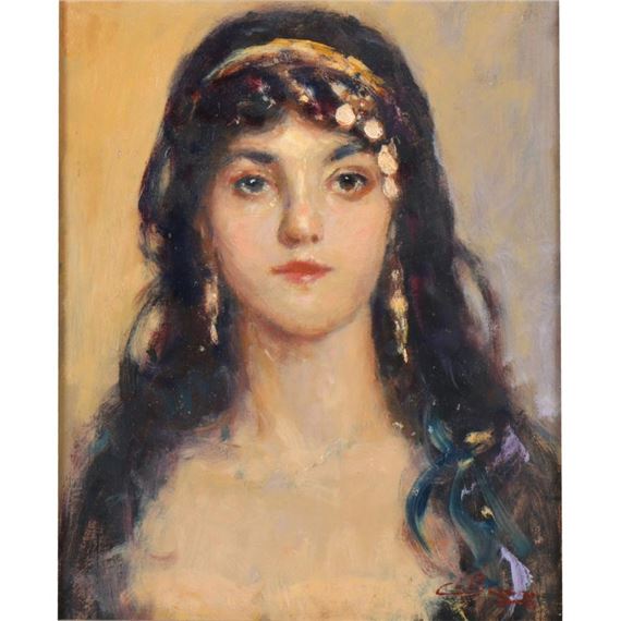 Continental School, 19th Century | Portrait Of A Gypsy Woman (Early ...
