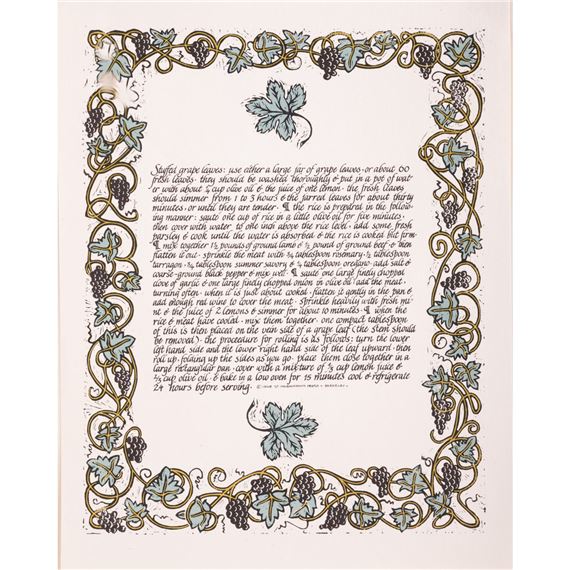 David Lance Goines | Stuffed Grape Leaves, | MutualArt