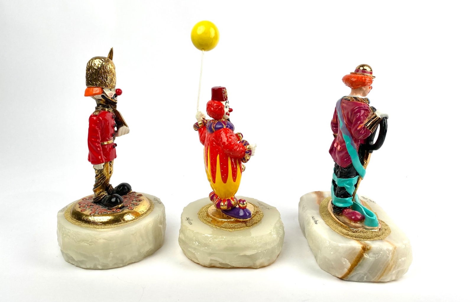 Ron Lee | Set of Three Ron Lee Clown Figurines on Onyx Bases (1994,1995 ...
