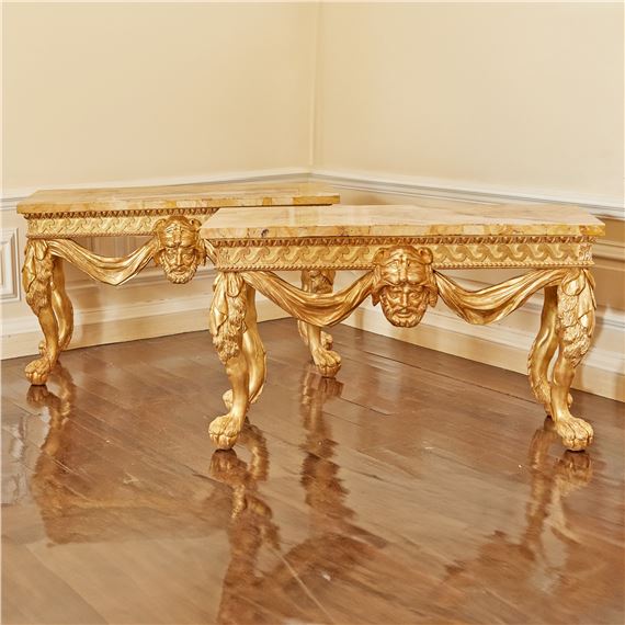 George | Pair of George II Style Giltwood Pier Tables | MutualArt