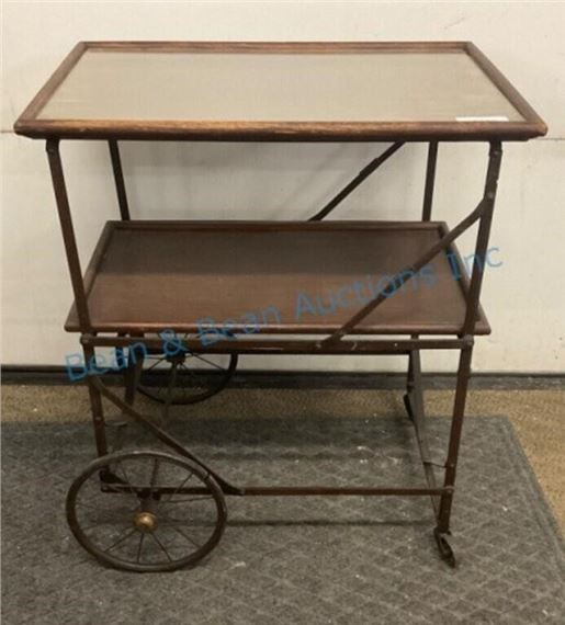 Little | Antique Folding Tea Cart with Metal Base | MutualArt