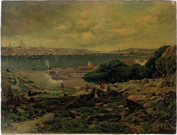 Andrew Melrose | Andrew Melrose Chromolithograph View of New York from ...