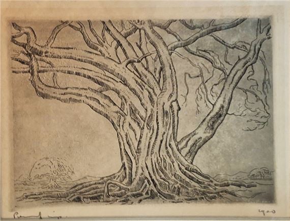 Jacob Hendrik Pierneef | Fig Trees in a Landscape (1920) | MutualArt