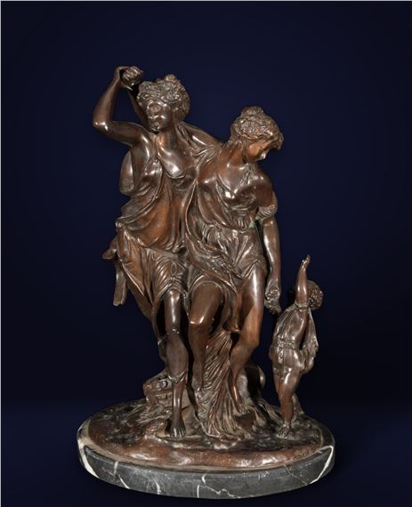 Claude Michel Clodion | Gran escultura en bronce francesa Baco junto a ...