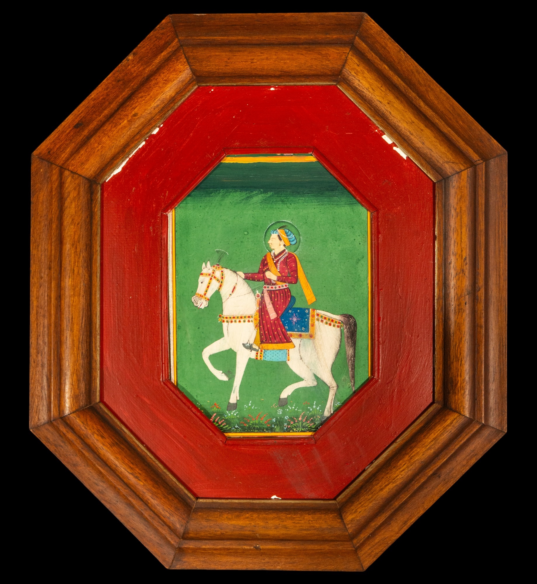 Indian School | Dibujo tinta y acuarela Mughal colonial India octogonal ...