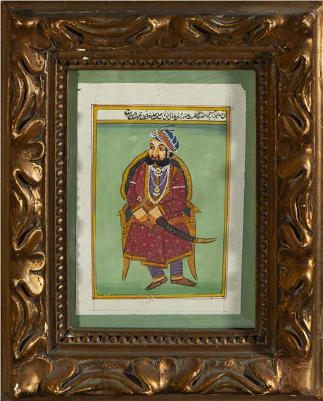 Indian School | Dibujo colonial India Mughal tinta y acuarela de ...