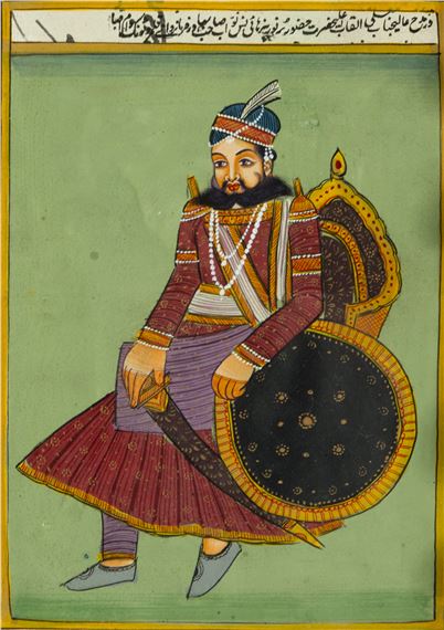 Indian School | Dibujo colonial India Mughal tinta y acuarela de el ...