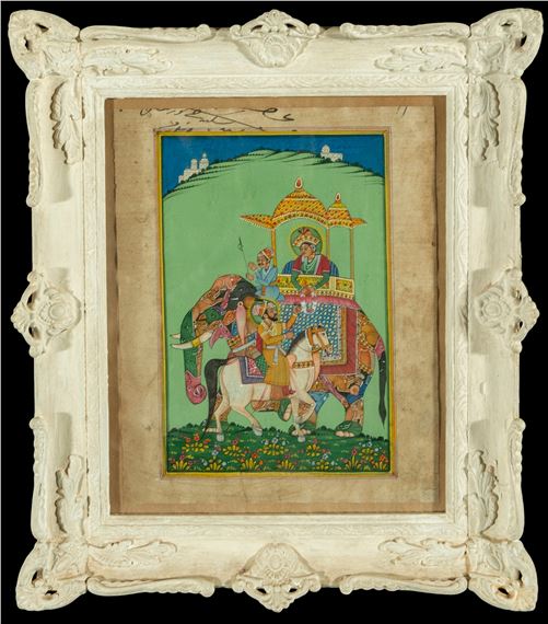 Indian School | Dibujo colonial India Mughal tinta y acuarela de ...