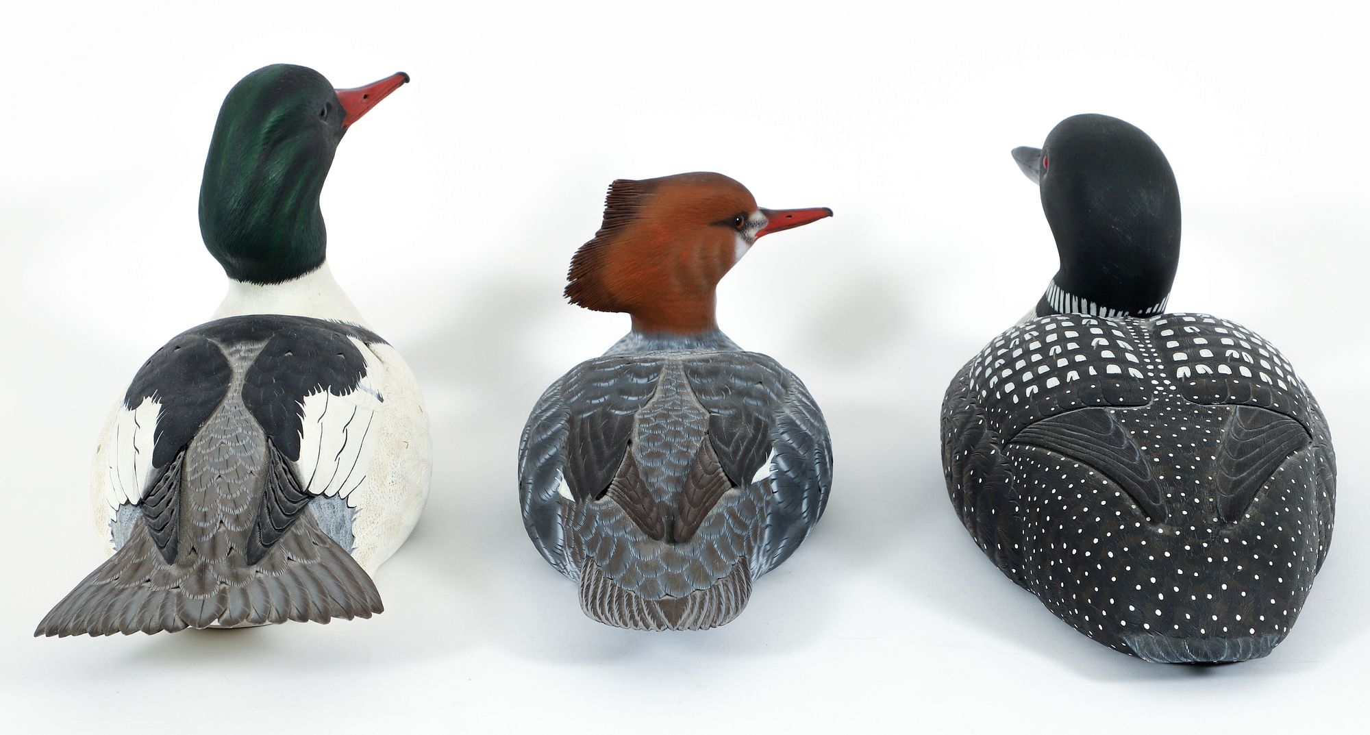Chris Murray | 3 Chris Murray Duck decoys, 2 Mergansers and Loon (1994 ...