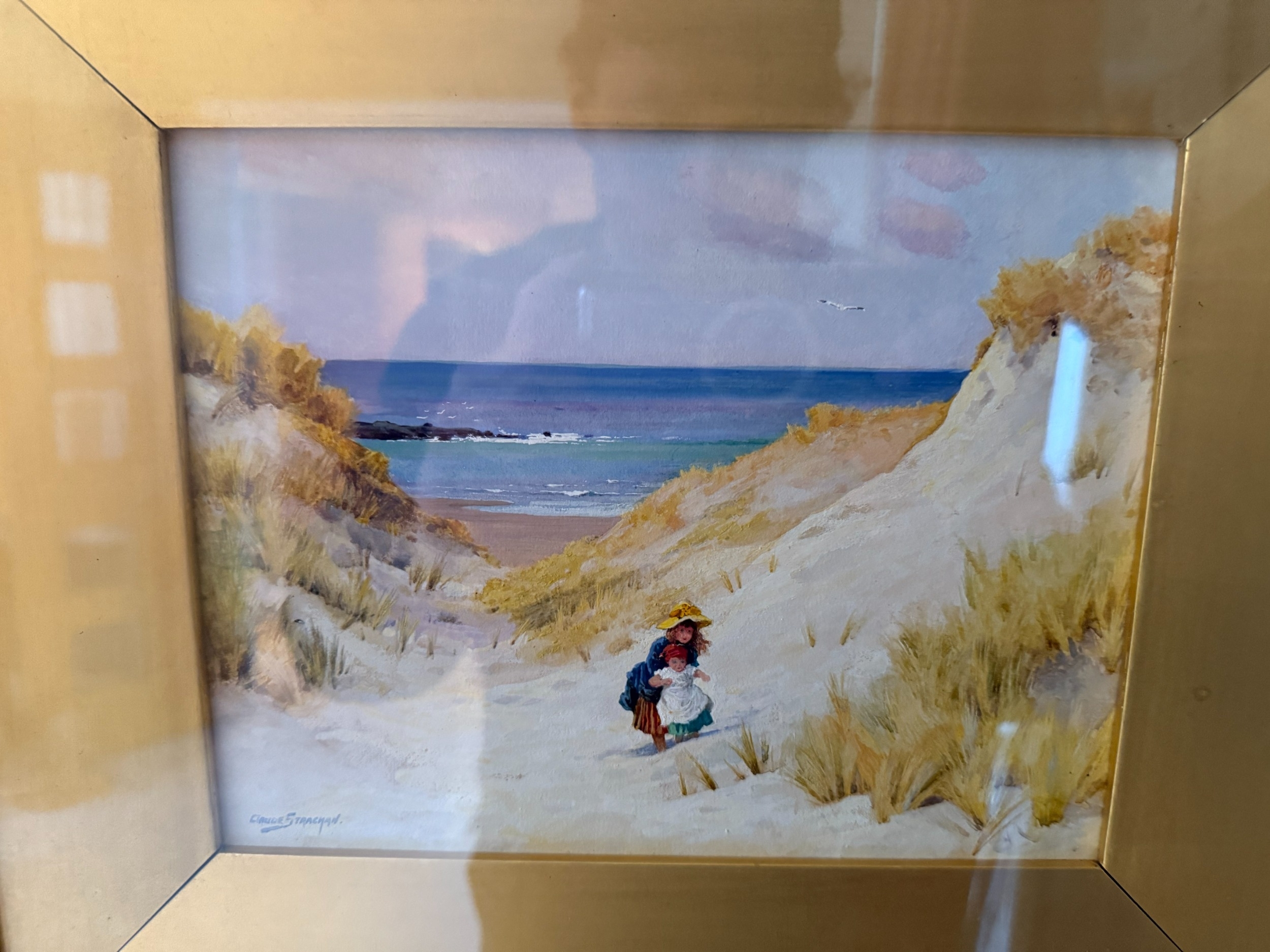 Arthur Claude Strachan | Watercolour on Board showing Two Children ...