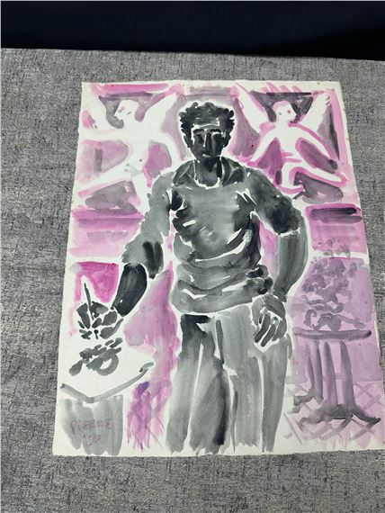 Peter Samuelson | Watercolor Painting- Artist's full-length self ...