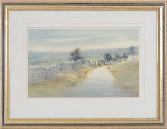 Brian Irving | Herding sheep in a Cumbrian landscape | MutualArt