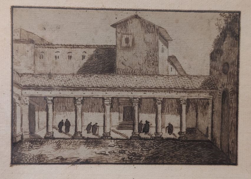 French School, 18th Century | Cloister of a convent in Rome (18th ...