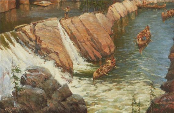Frank Hagel | Scouting a Portage Route (1990) | MutualArt