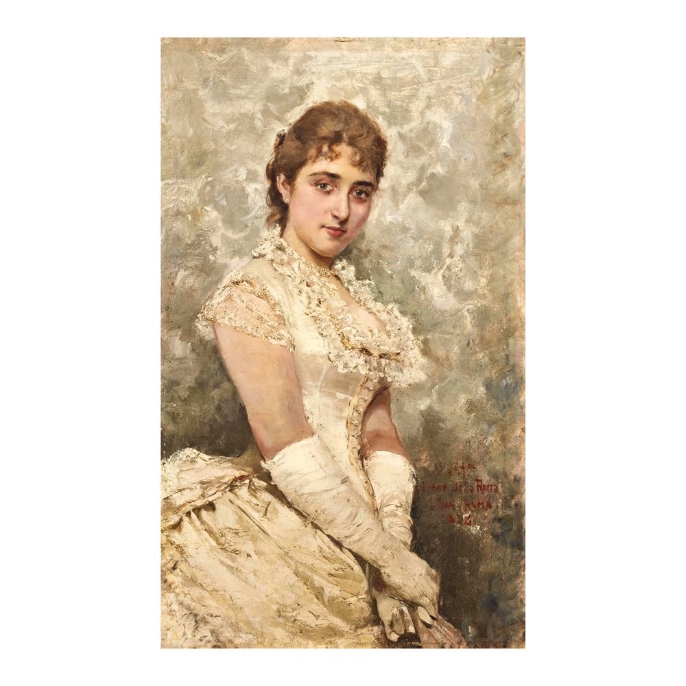Juan Luna y Novicio | Portrait of Irene della Rocca (1884) | MutualArt