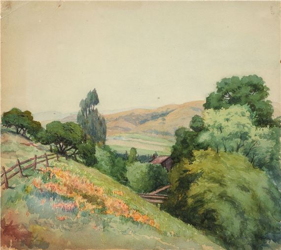 Alice Hunt Curtis | California Wildflower Landscape (Circa 1915 ...