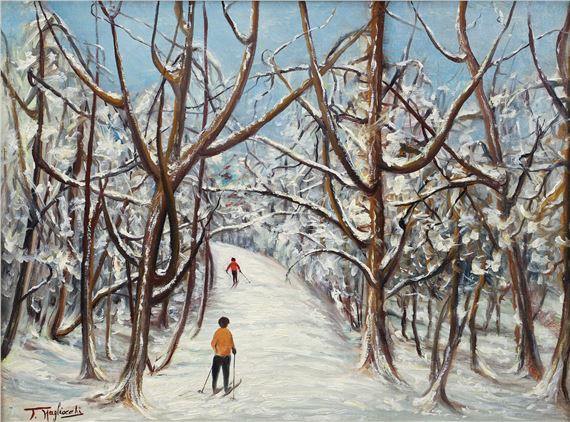 Teofilo Magliocchi | Skiers in Winter (Circa 1960) | MutualArt