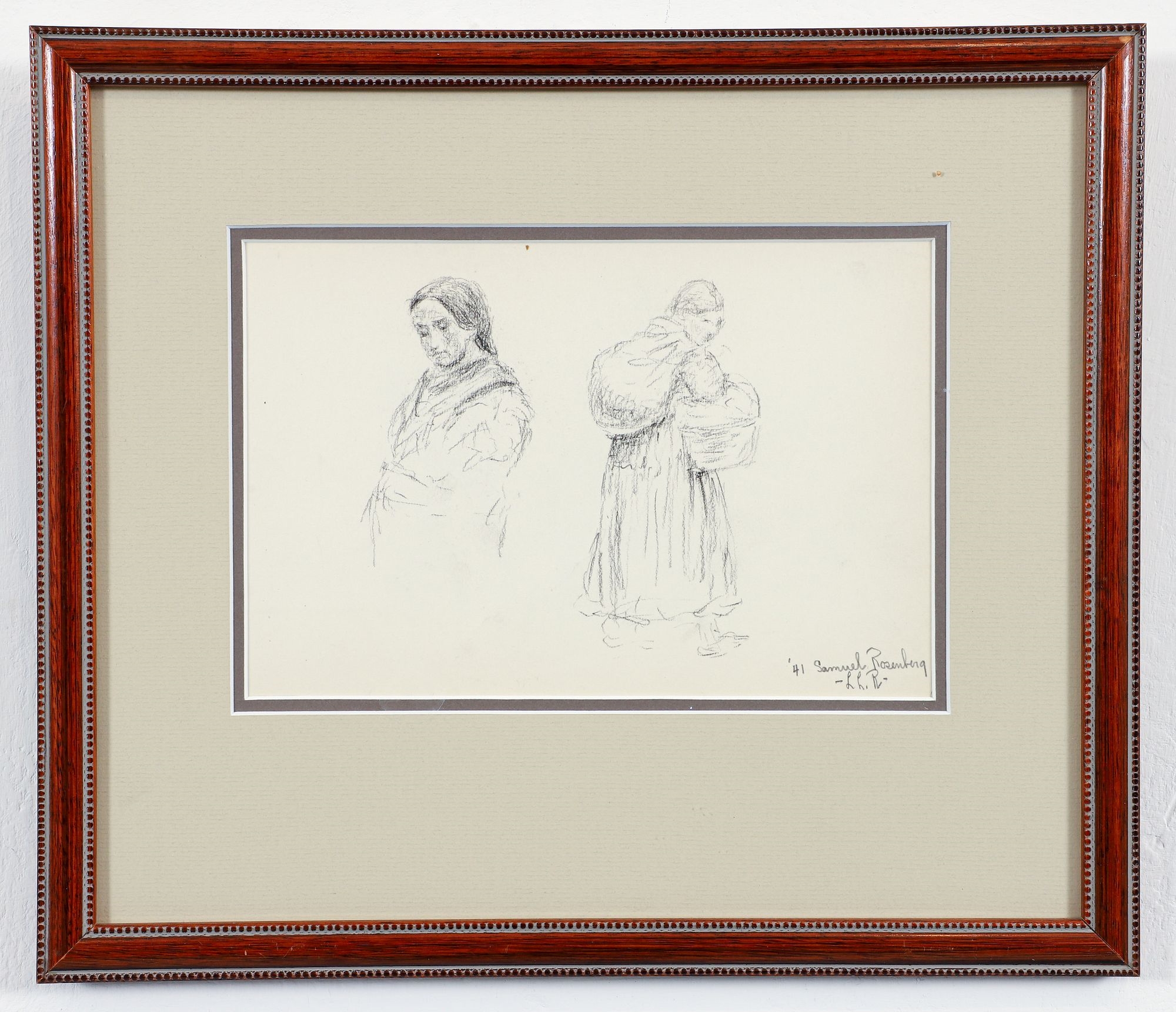 Samuel Rosenberg | Study of a Standing Woman and with a Backpack (1941 ...