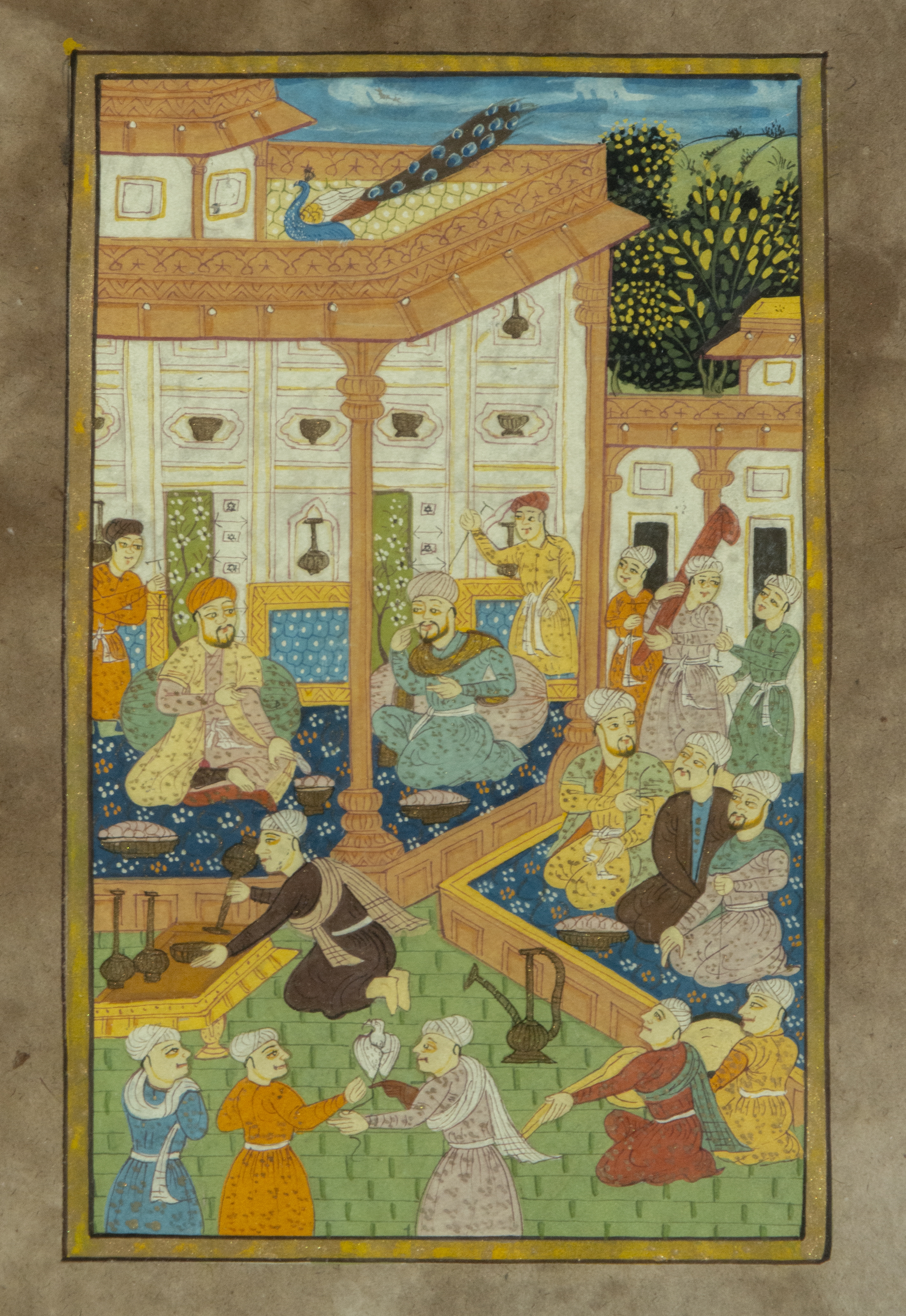 Mughal School | Dibujo colonial India Mughal tinta y acuarela ...