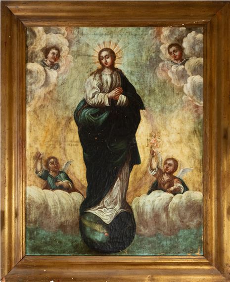 Colonial School, 17th century | Escuela colonial - Virgen Inmaculada del siglo XVII | MutualArt