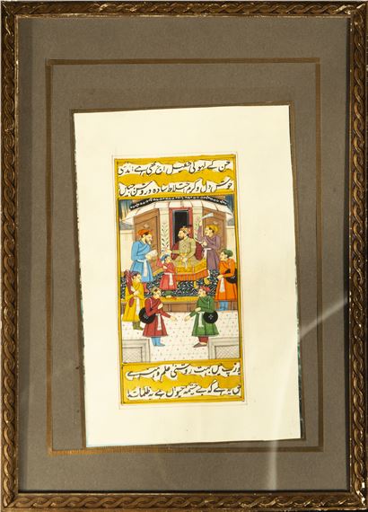 Mughal School | Dibujo tinta y acuarela Mughal colonial India varios ...