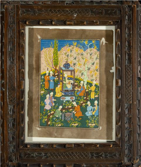 Mughal School | Dibujo colonial India Mughal tinta y acuarela de ...