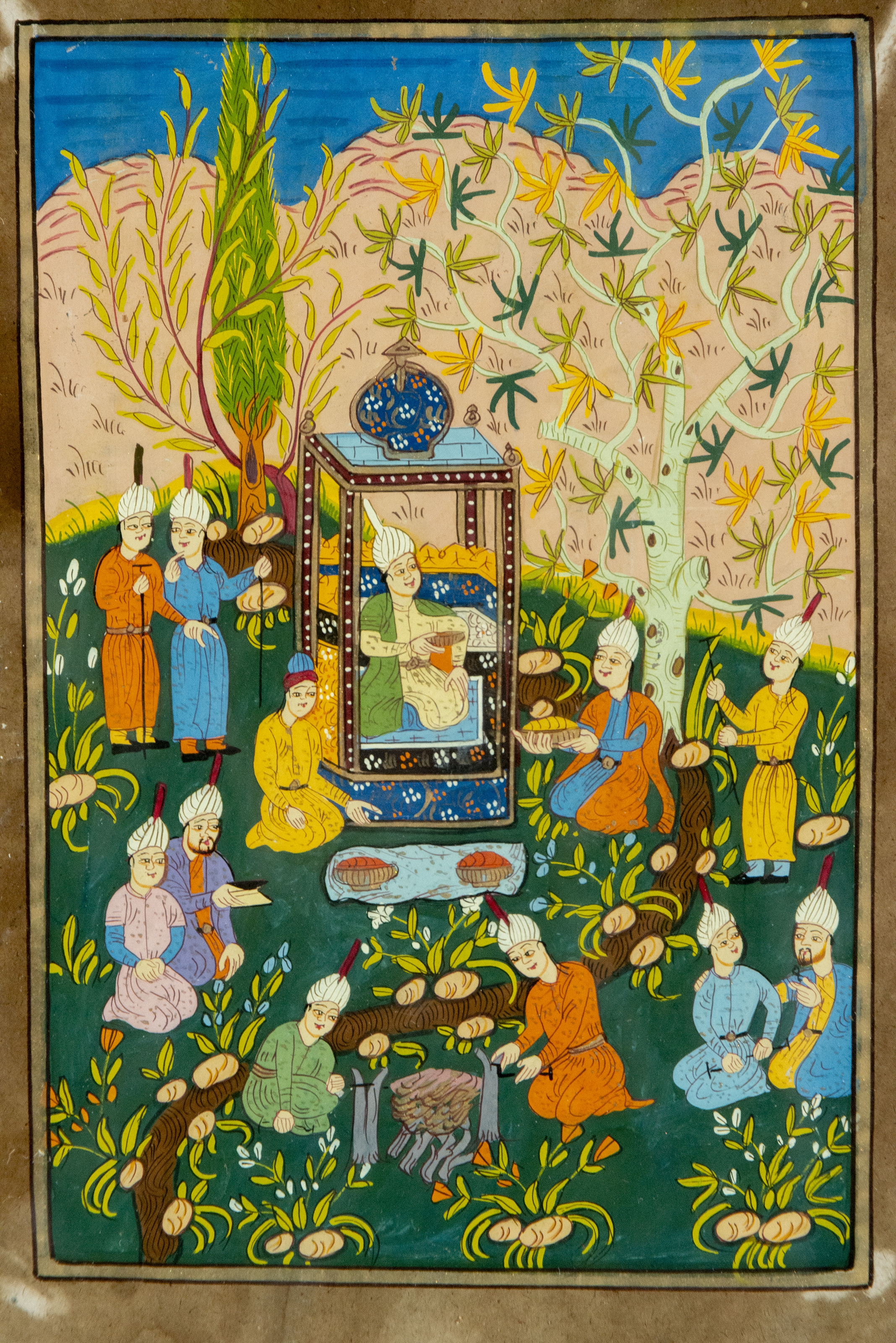 Mughal School | Dibujo colonial India Mughal tinta y acuarela de ...